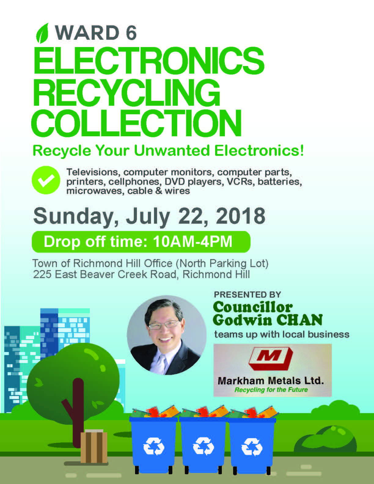 Ward 6 Electronic Waste Collection Day – Godwin Chan